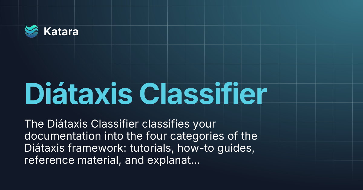 Diátaxis Classifier | Katara