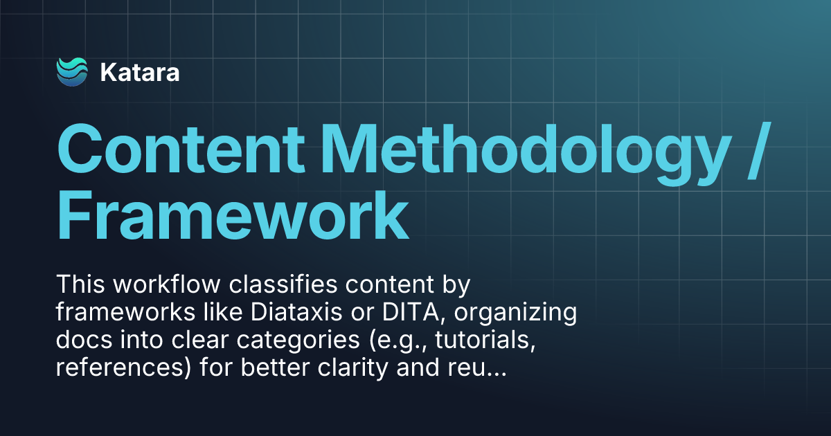 Content Methodology / Framework | Katara